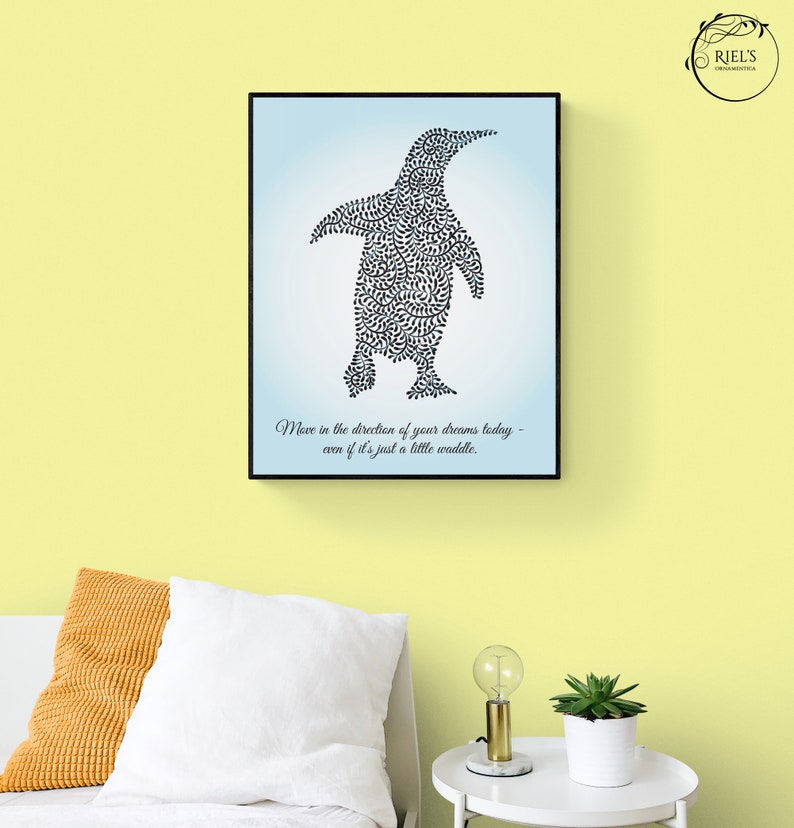 Motivational Penguin Wall Art, Digital Download Print With ...