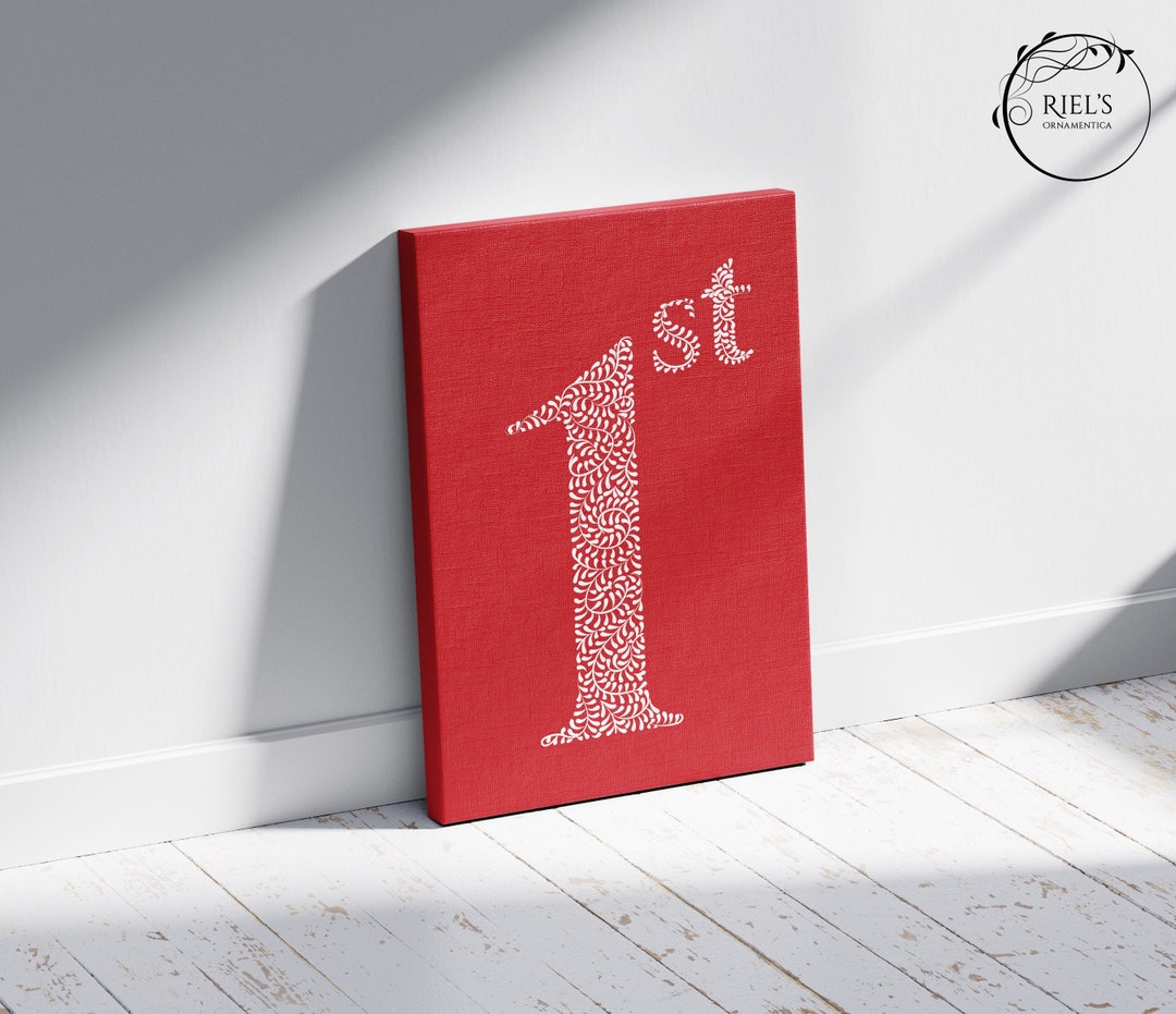 Decorated Number 1st Printable Wallart, Party Decor for Special ...