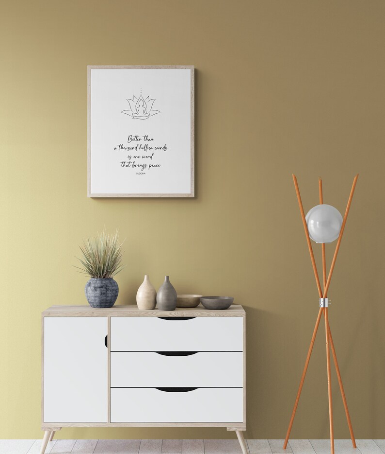 Printable Buddha Wall Art, Downloadable Minimalist Print, Yoga Decor ...