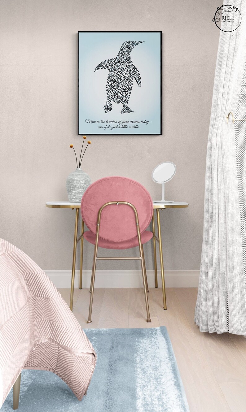 Motivational Penguin Wall Art, Digital Download Print With ...