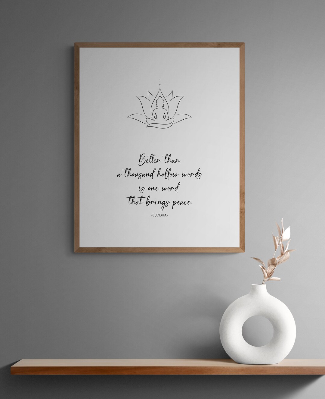 Printable Buddha Wall Art, Downloadable Minimalist Print, Yoga Decor ...