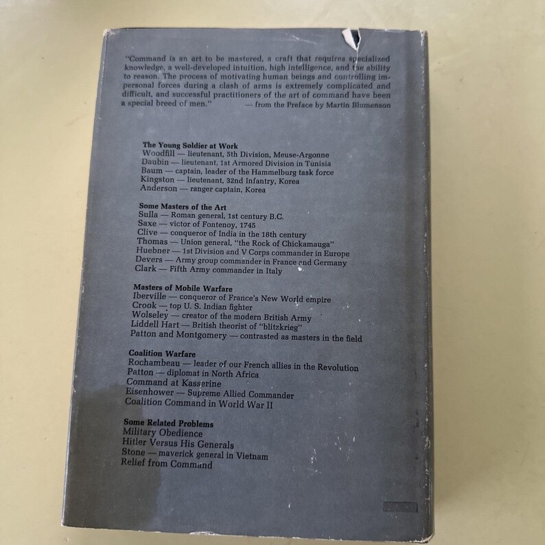 Masters of the Art of Command 1975 Martin Blumenson & James Stokesbury ...