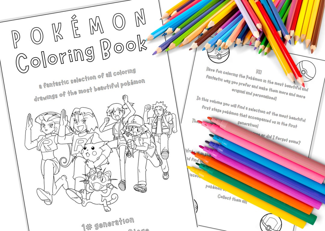 Pokèmon Coloring Book - Etsy