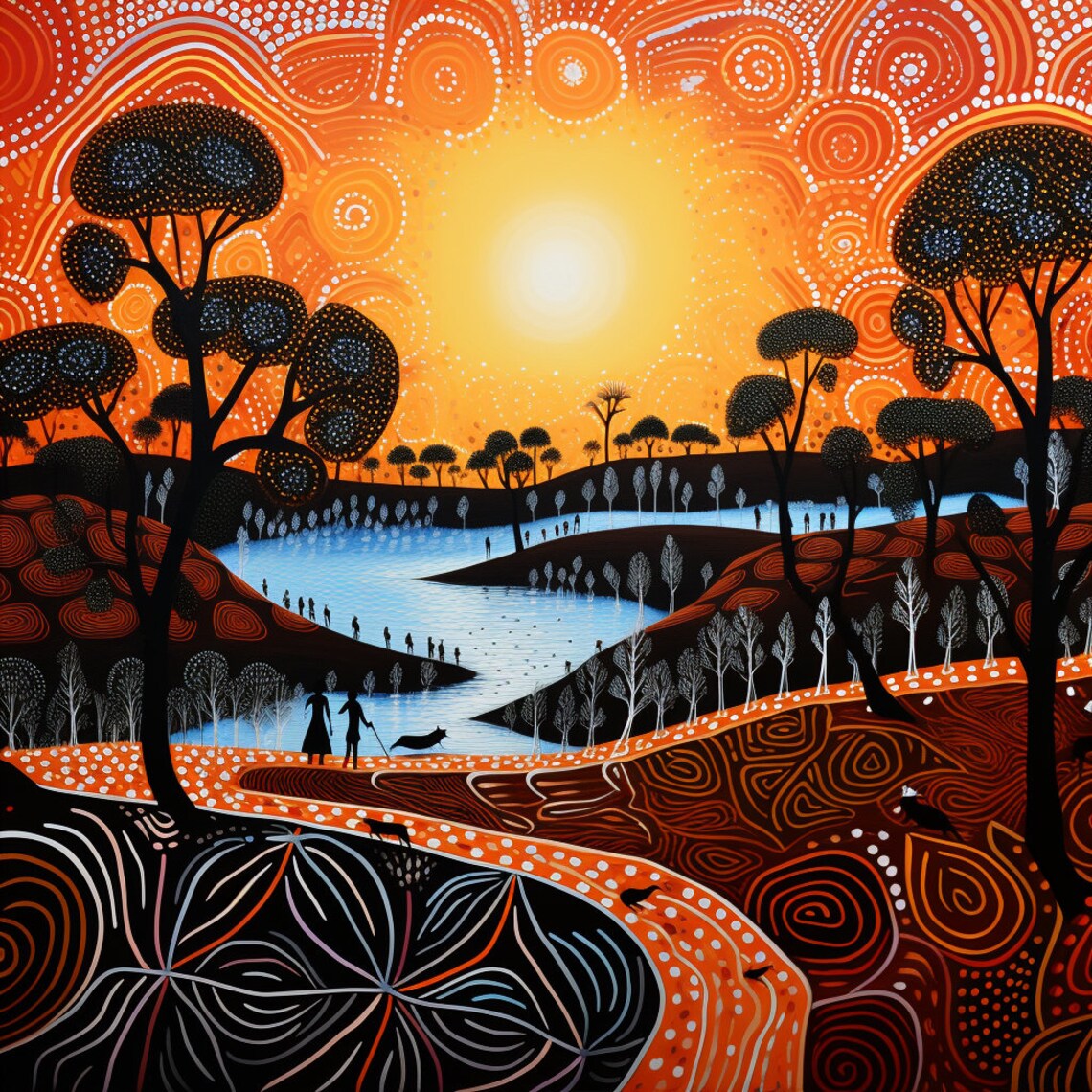 Aboriginal Wall Decor, Aboriginal Digital Art, Australian Aboriginal ...