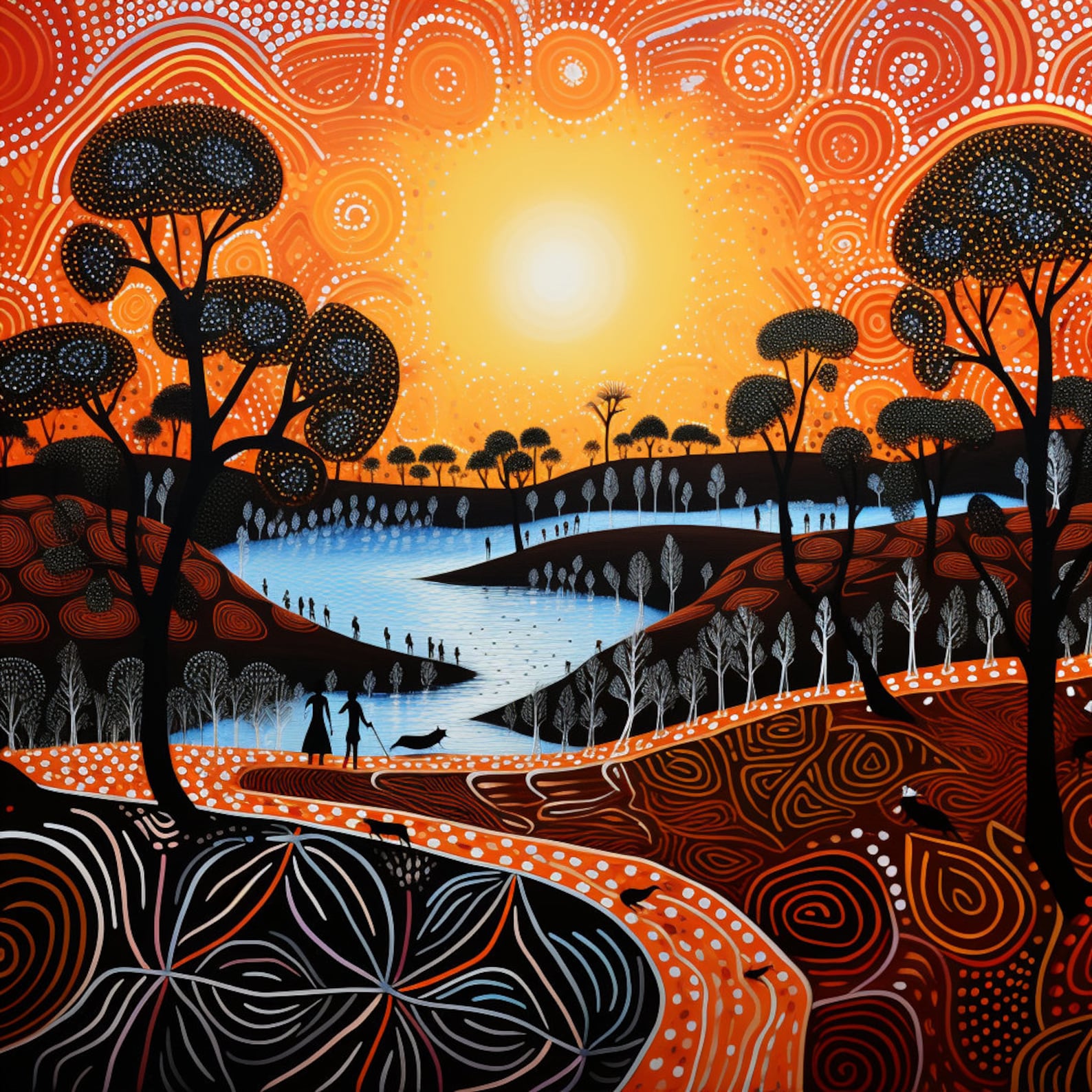 Aboriginal Wall Decor, Aboriginal Digital Art, Australian Aboriginal ...