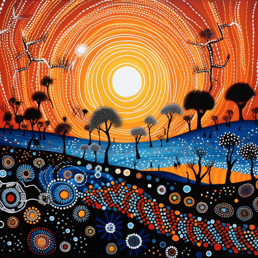 Aboriginal Art Digital Prints Indigenous-inspired Wall Decor, Vibrant ...