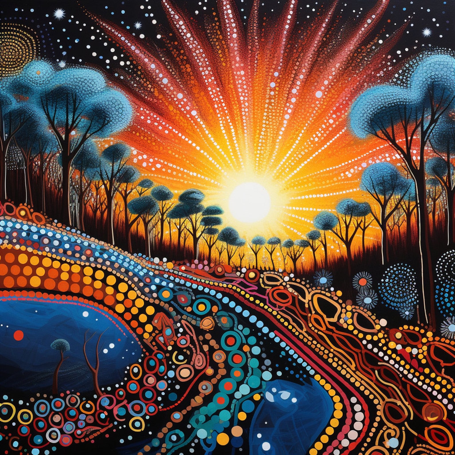 Aboriginal Wall Decor, Aboriginal Digital Art, Australian Aboriginal ...