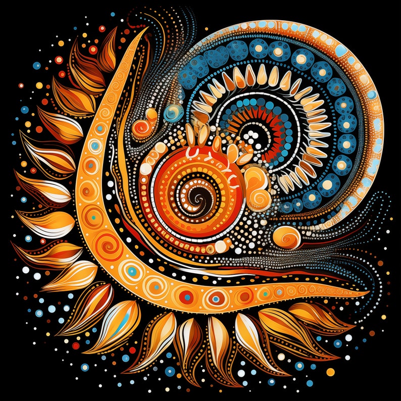 Aboriginal Art Digital Prints Indigenous-inspired Wall Decor, Vibrant ...