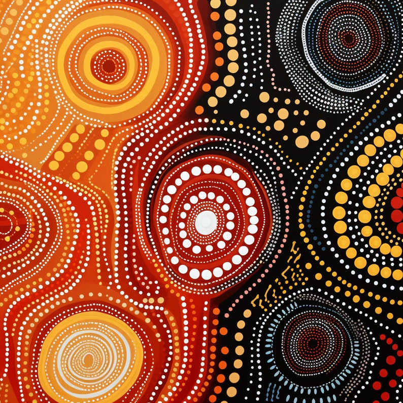 Aboriginal Art Digital Prints Indigenous-inspired Wall Decor, Vibrant ...