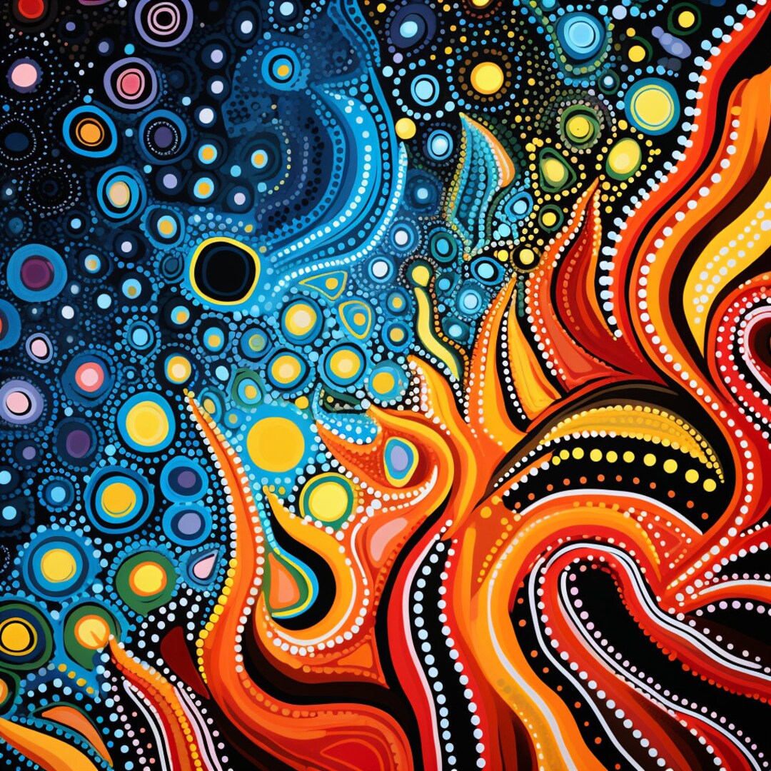 Aboriginal Art Digital Prints Indigenous-inspired Wall Decor, Vibrant ...