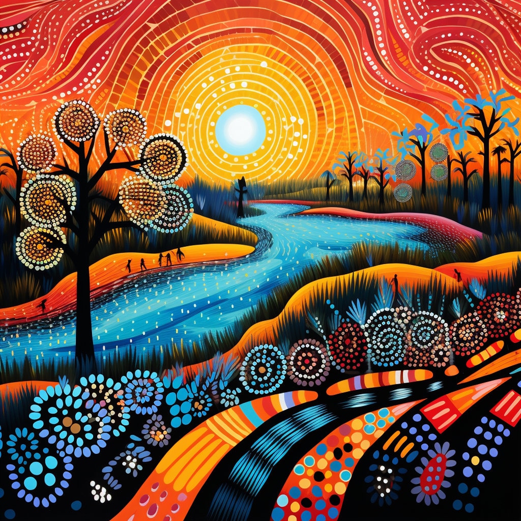 Aboriginal Art Digital Prints Indigenous-inspired Wall Decor, Vibrant ...