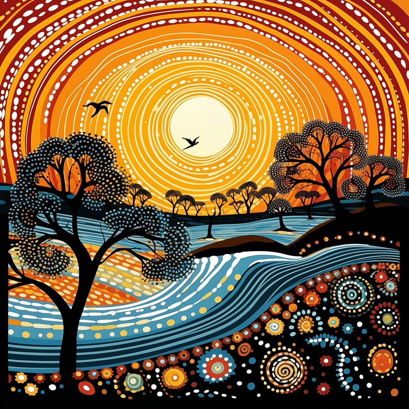 Aboriginal Wall Decor, Aboriginal Digital Art, Australian Aboriginal ...