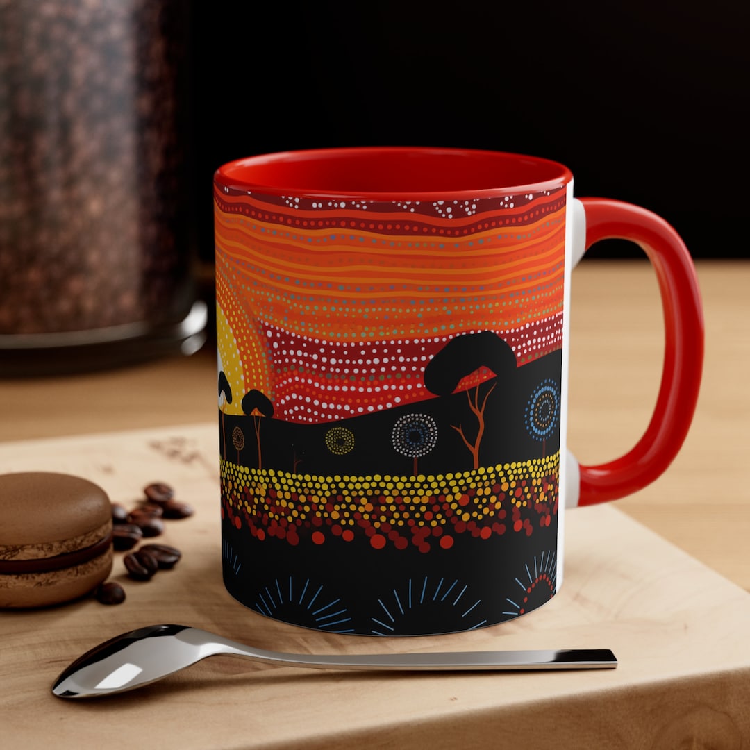 Aboriginal Art Coffee Mug Unique Indigenous-inspired Design Ceramic Mug ...