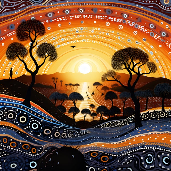Aboriginal Sun Art - Etsy UK