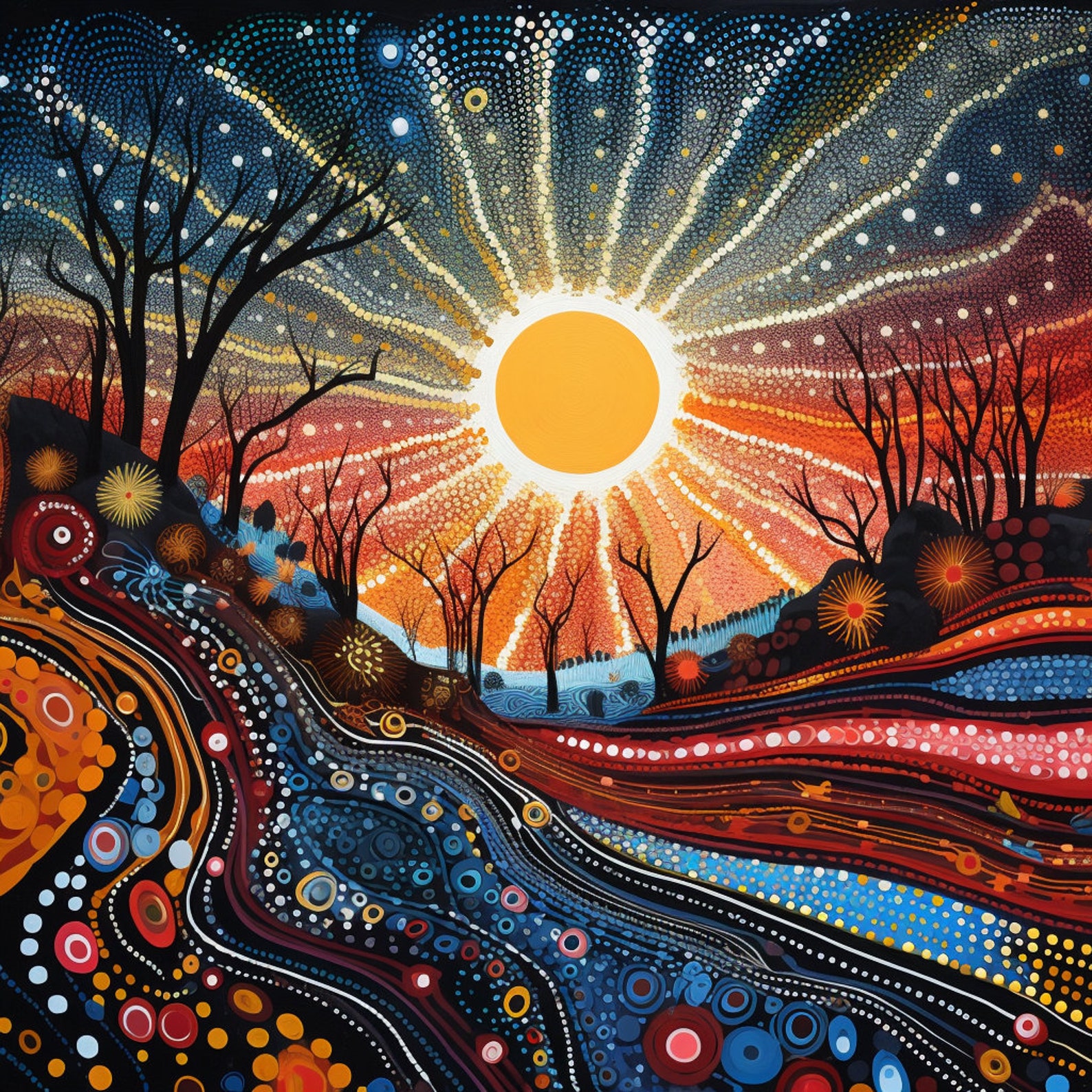 Aboriginal Wall Decor, Aboriginal Digital Art, Australian Aboriginal ...