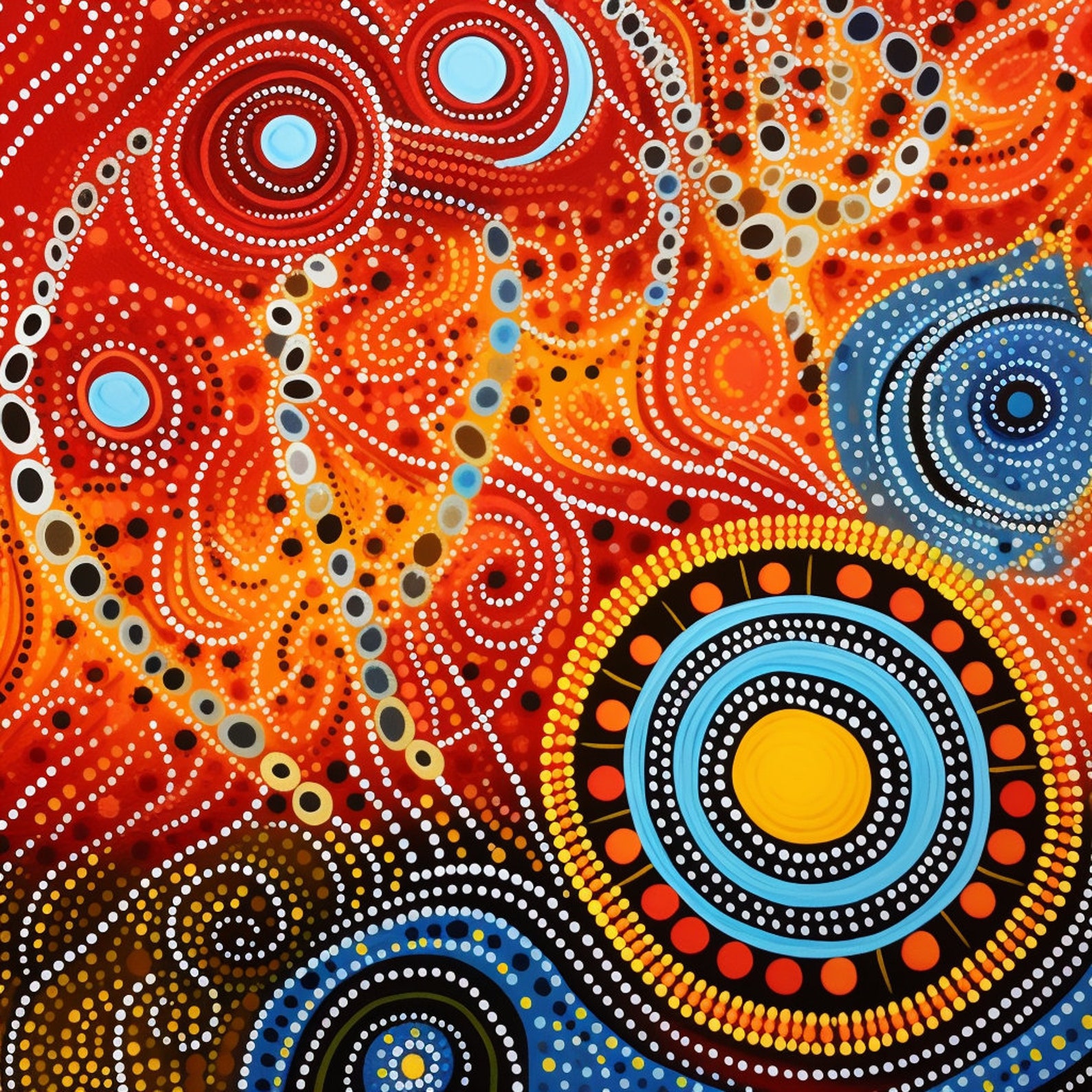 Aboriginal Wall Decor, Aboriginal Digital Art, Australian Aboriginal ...
