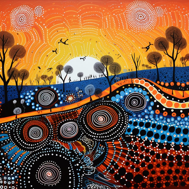 Aboriginal Wall Decor, Aboriginal Digital Art, Australian Aboriginal ...