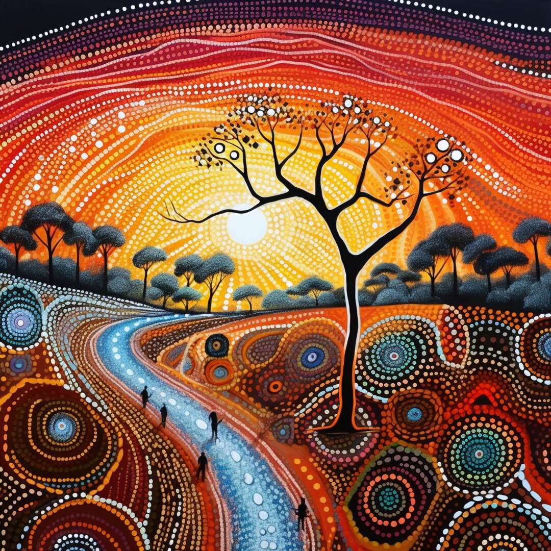 Aboriginal Art Digital Prints Indigenous-inspired Wall Decor, Vibrant ...