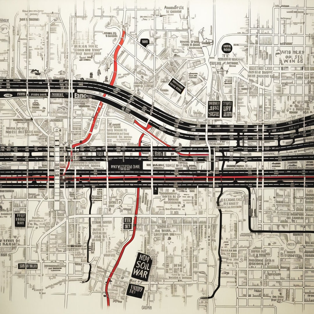 Subway Map Digital Art - Etsy