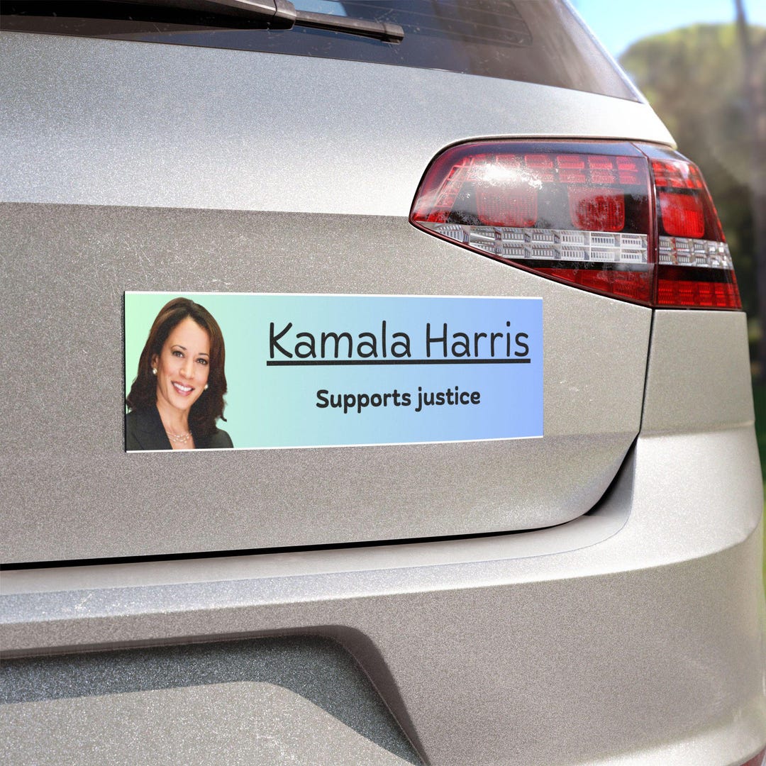 Kamala Harris Bumper Sticker & Car Magnet for Justice Support Political ...