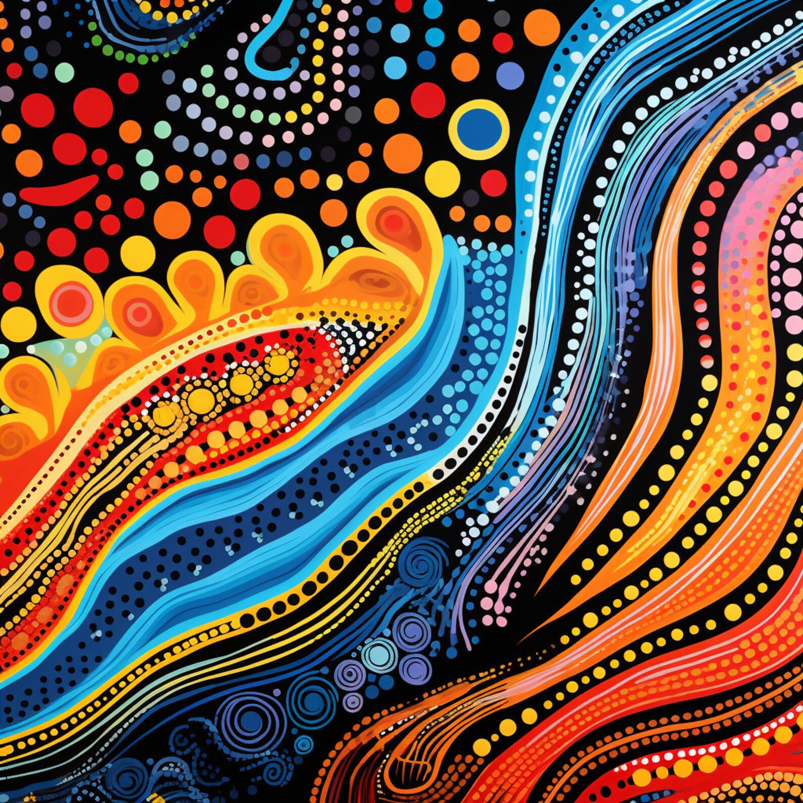 Aboriginal Wall Decor, Aboriginal Digital Art, Australian Aboriginal ...