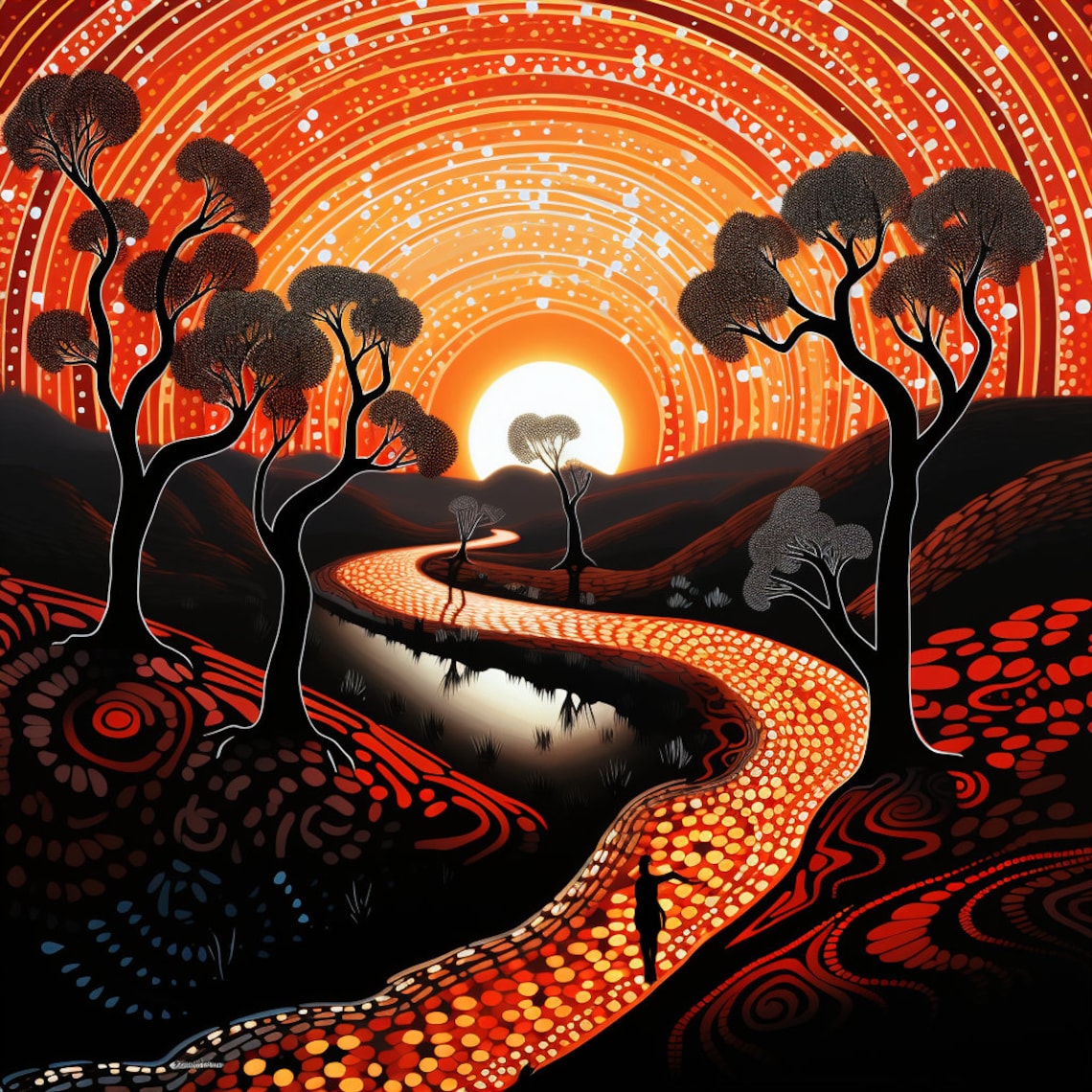 Aboriginal Wall Decor, Aboriginal Digital Art, Australian Aboriginal ...