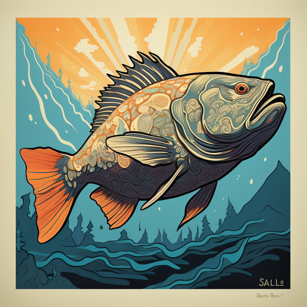 Halibut Digital Art - Etsy
