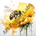 Watercolor Honey Bee Clipart, Spring Garden Honey Drips and Bee Clip ...