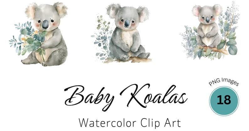 Baby Koala Clipart | Koala PNG | Baby Animals | Farm Animals PNG | Baby ...