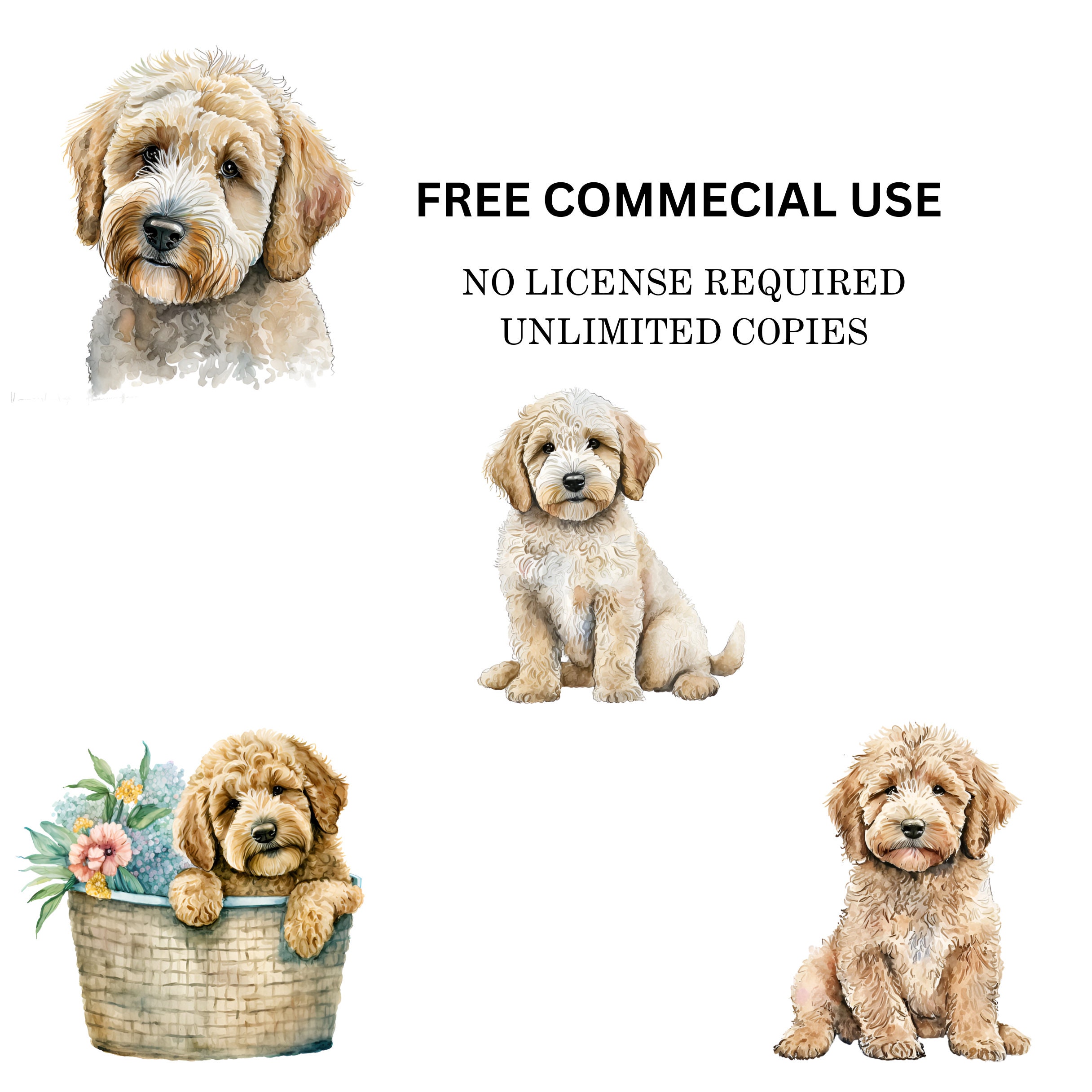Goldendoodle Clipart Dog PNG Golden Doodle PNG Cute Dog Clipart Nursery ...