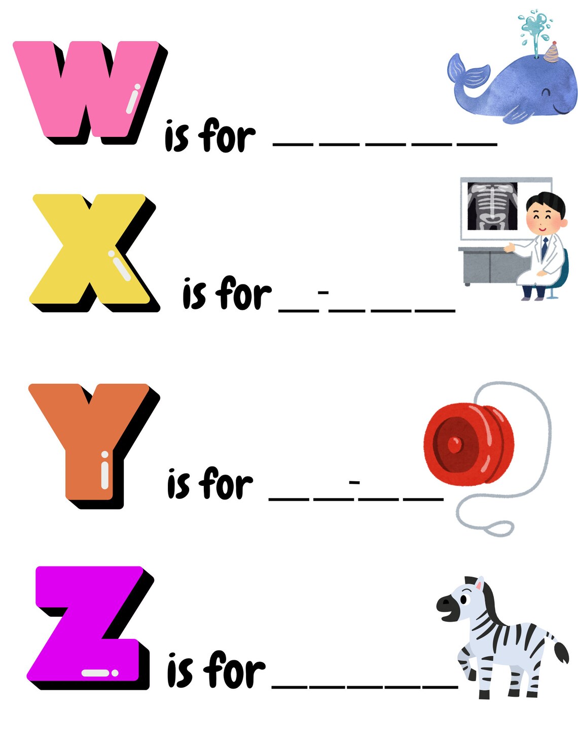 Colorful Alphabet Worksheets - Etsy