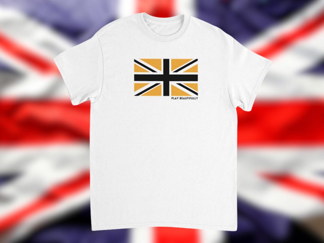 Union Jack Tee | Gold & Black | Minimalist Fan T-shirt | Multiple Sizes ...