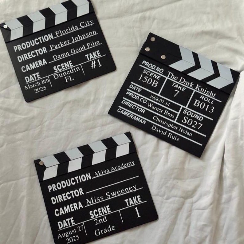 Personalized Movie Clapper Board: Custom Film Slate, Director Gift - Etsy