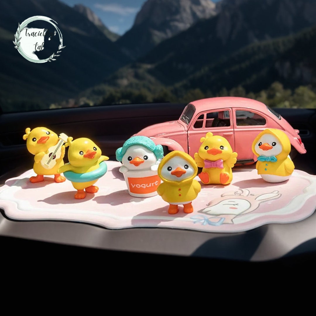 6pcs/set PVC Cute Small Yellow Duck, Duck Dashboard Decor, Car ...