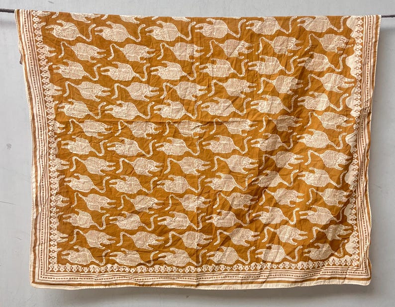 Hand Block Printed Square Scarf-face Cover-hijab-head Cover-head Scarf ...