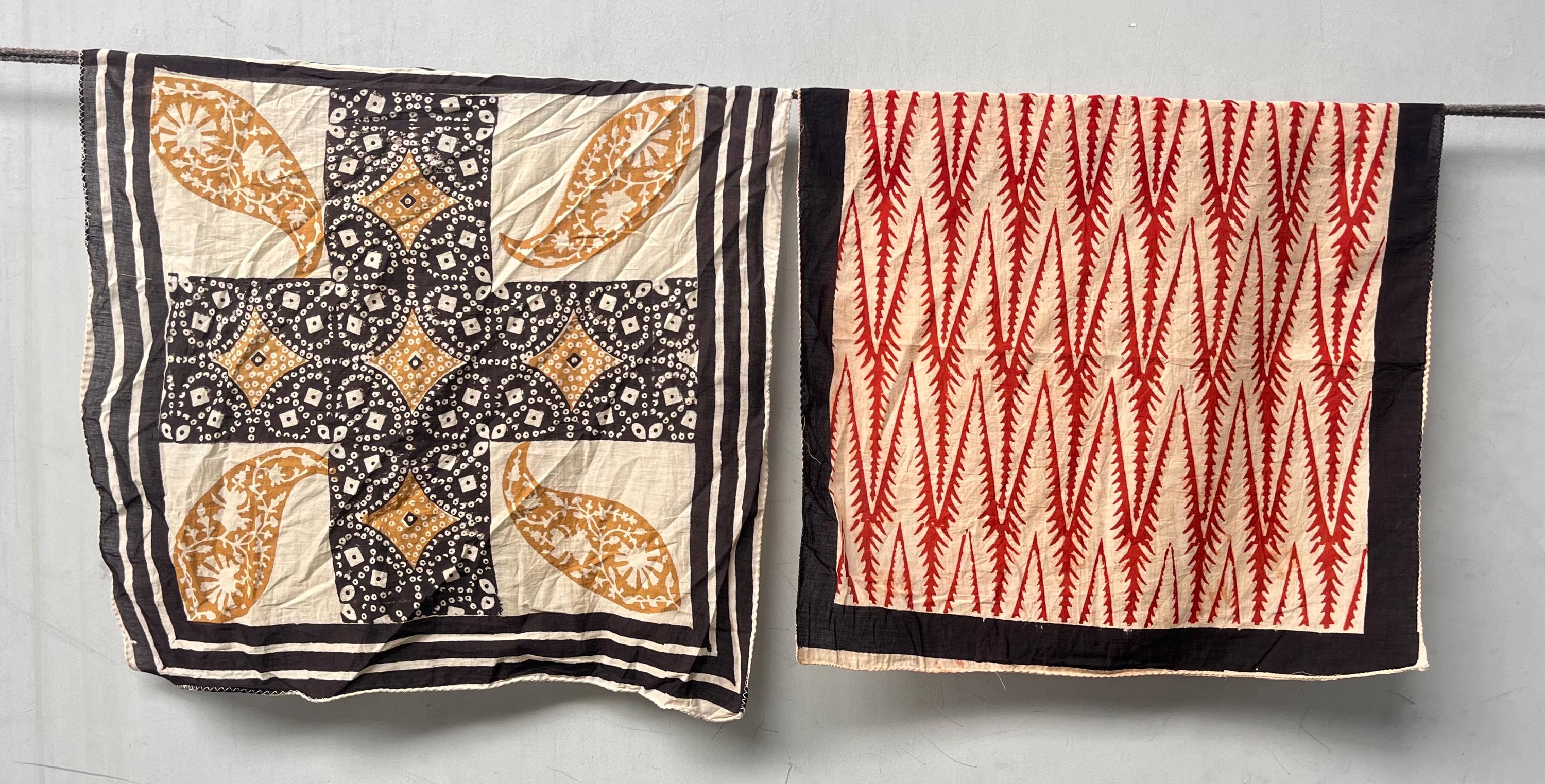 Set of 10 Hand Printed Bandana,neckkerchief,handkerchief,necktie Made ...