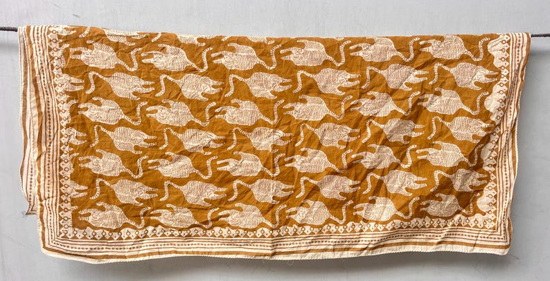 Hand Block Printed Square Scarf-face Cover-hijab-head Cover-head Scarf ...