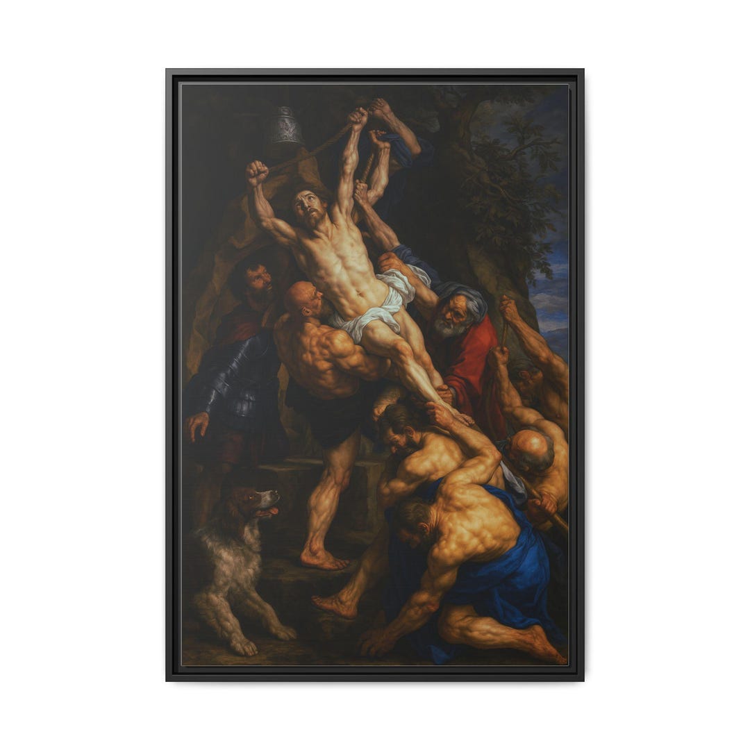 Renaissance Biblical Art, Elevation of the Cross Framed Canva ...