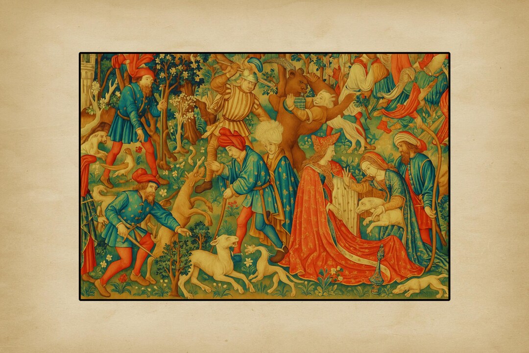 Medieval Hunting Scene Canvas Art - Wall Decor for Home, the Devonshire ...
