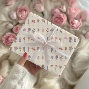 Vintage Botanical Floral Gift Wrap Wildflower Wrapping Paper Nature ...