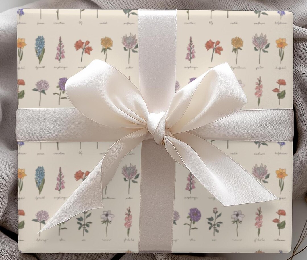 Vintage Botanical Floral Gift Wrap Wildflower Wrapping Paper Nature ...