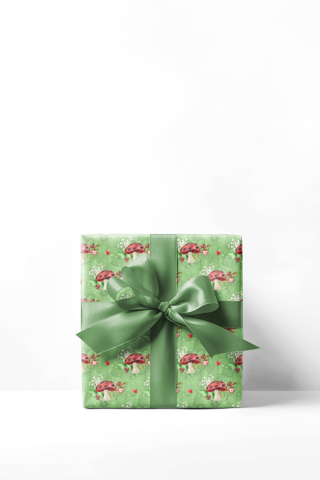 Ladybug on Toadstool Wrapping Paper Baby Shower Gift Wrap Birthday Gift ...