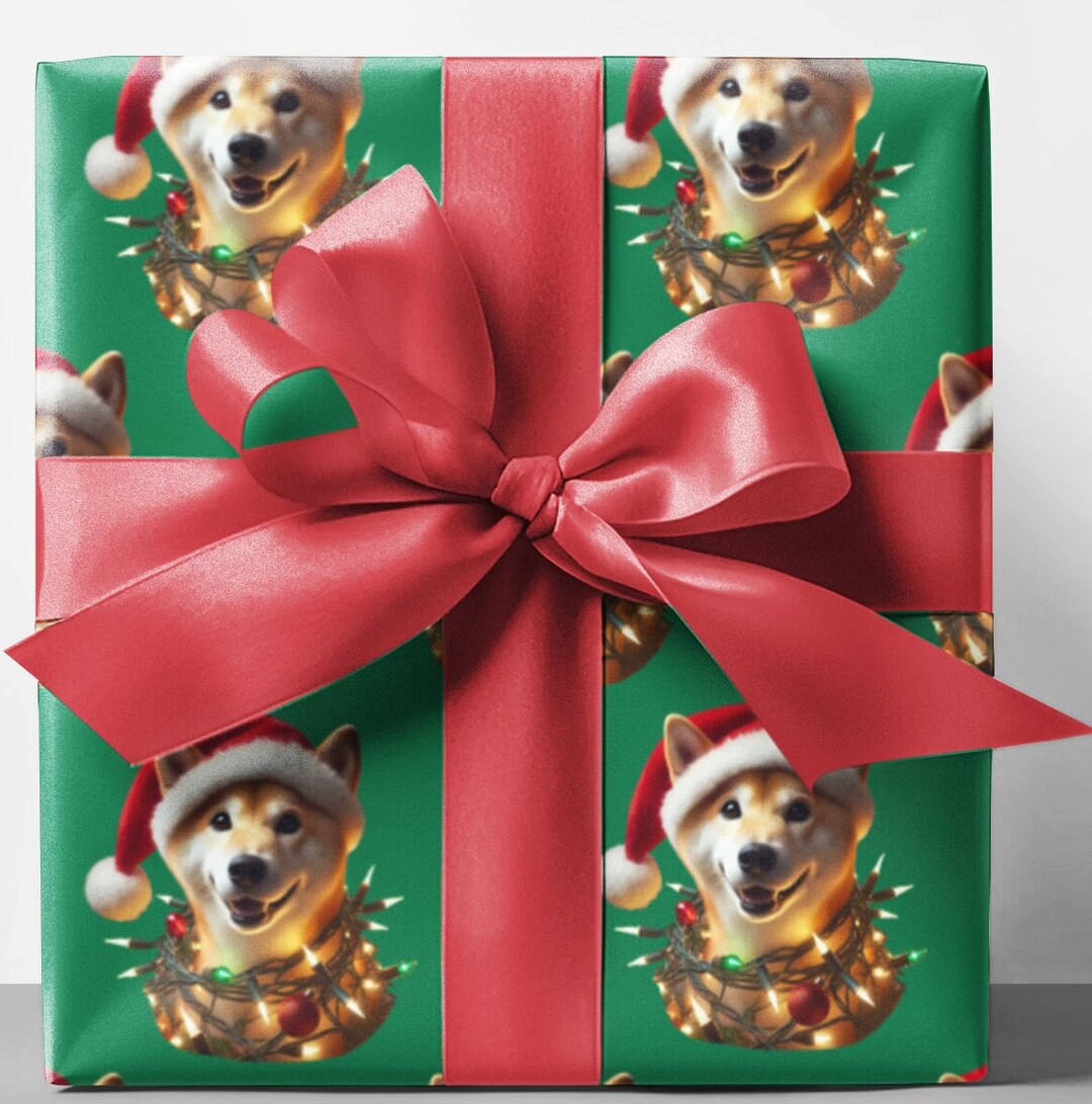 Shiba Inu Santa Hat Christmas Gift Wrap – Holiday Cheer - Etsy