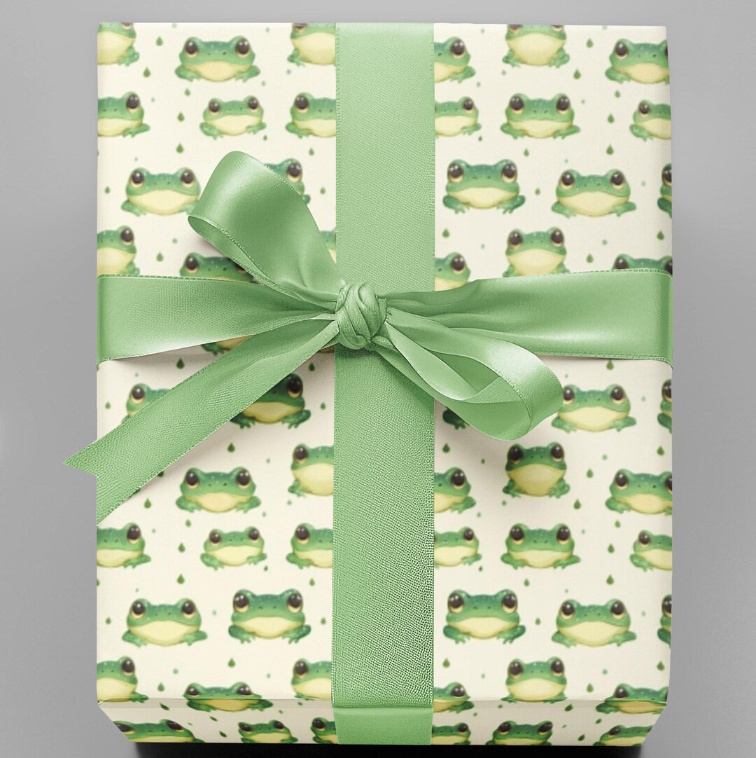 Fun Cartoon Frog Wrapping Paper Roll 24x36 or 24x72 Playful and ...