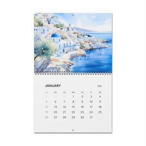 Wall Calendars 2025 Greece in Watercolor, Greek Islands Calendar ...