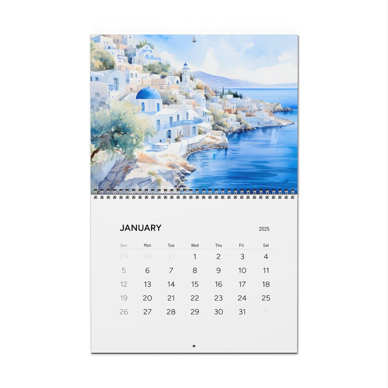 Wall Calendars 2025 Greece in Watercolor, Greek Islands Calendar ...