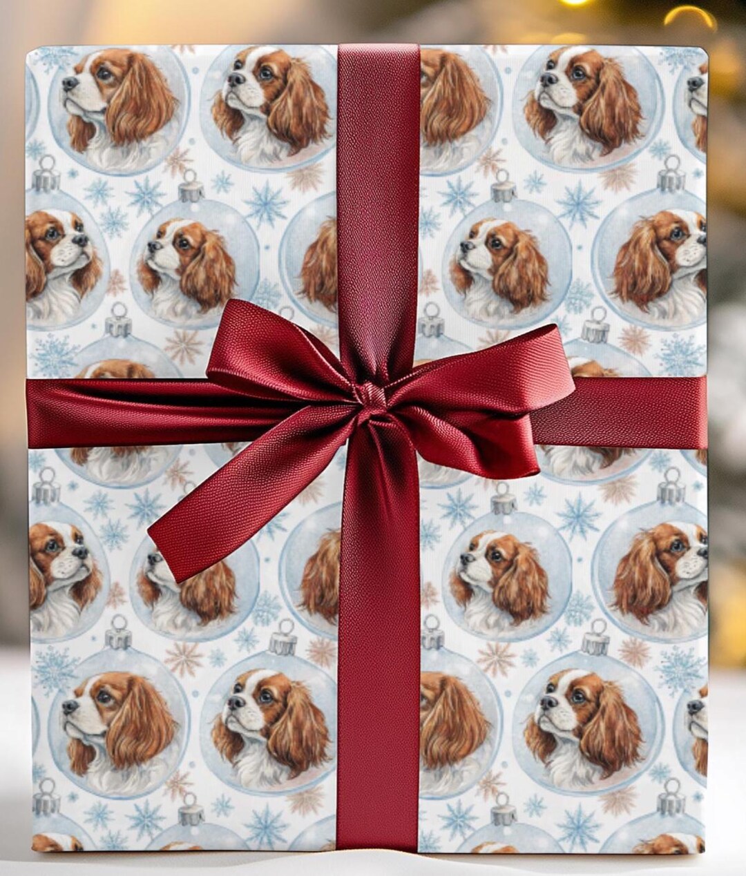 Cavalier King Charles Wrapping Paper: Holiday Dog Gift Wrap - Etsy