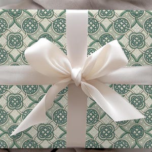 Celtic Knot Wrapping Paper Sage Green Gift Wrap 24x72 or 24x144 Inches ...