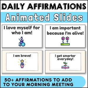 Animated Daily Affirmation Slides for Morning Meeting | Editable Google ...