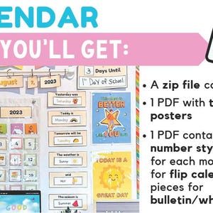 Classroom Calendar for Pocket Charts | Rainbow Colors - Etsy